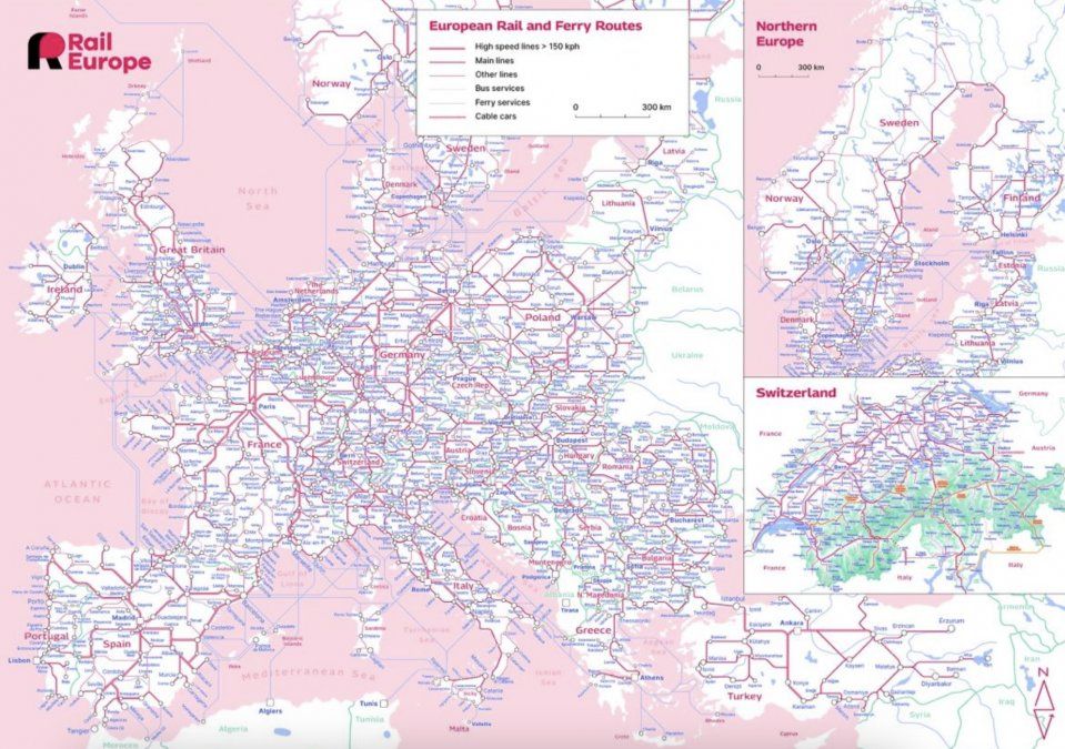 Trenes: este es el mapa ferroviario europeo completo