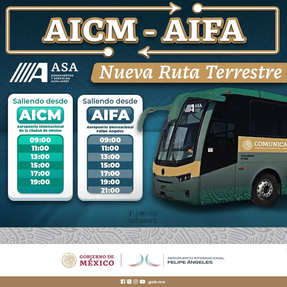 Nuevo transporte terrestre conecta AIFA y AICM: costos, horarios y ...